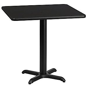 Flash Furniture 30'' Square Black Laminate Table Top with 22'' x 22'' Table Height Base