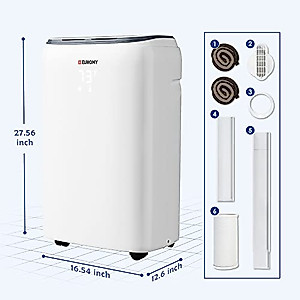 EUHOMY 10000 BTU Portable Air Conditioners Standing AC Floor Standing Air Conditioner 3-1 Portable Air Conditioner with Window Installation Kit, Floor AC with Remote Control for 350 sq. ft. Room