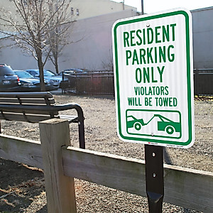 SmartSign "Resident Parking Only, Violators Towed" Sign | 12" x 18" 3M Diamond Grade Reflective Aluminum