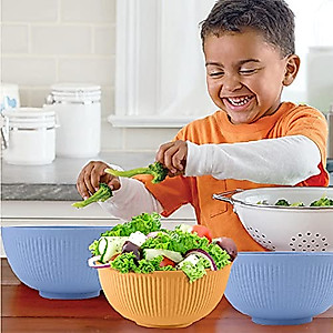 RUIBOLU (Set of 6 Unbreakable Cereal Bowls 24 OZ Microwave and Dishwasher Safe BPA Free E-Co Friendly Wheat Straw Fiber Lightweight Bowl (Tableware)