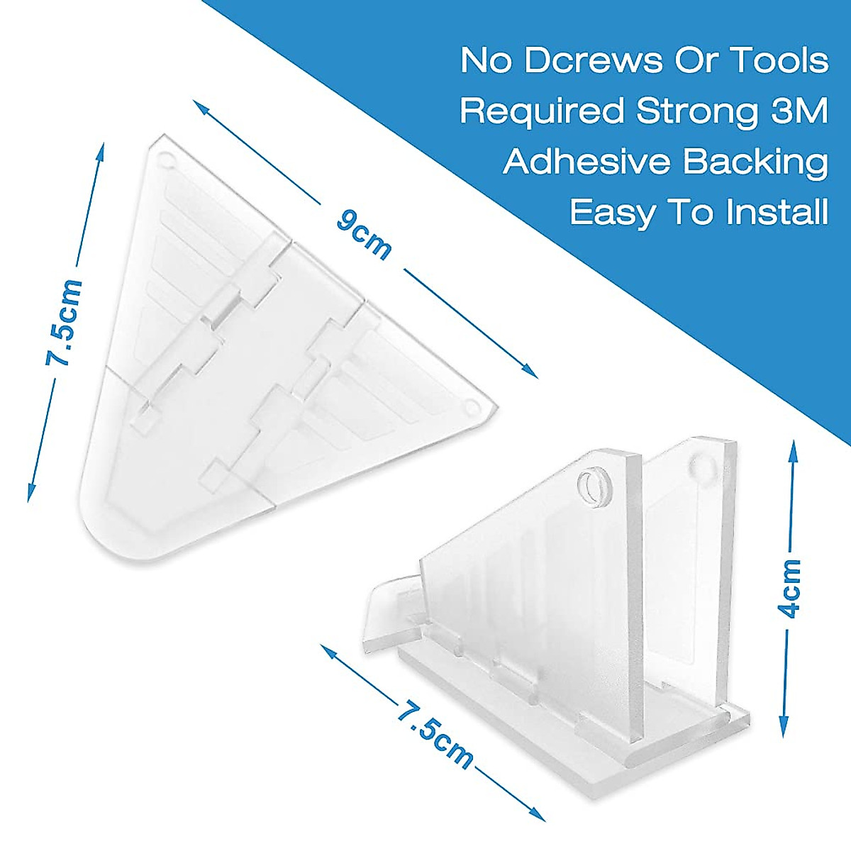 Maveek Upgraded Invisible Child Safety Lock, 8 Pcs Clear Sliding Door Latch Locks Door Window Security Bar, Keyless Jammer Stopper for Kids Baby Proofing