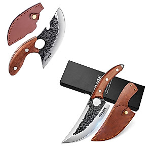 Huusk Chef Knife Bundle with Forged in Fire Kitchen Camping knife