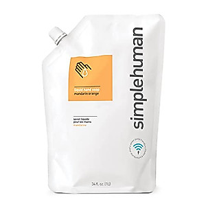 simplehuman Mandarin Orange Moisturizing Liquid Hand Soap Refill Pouch, 34 Fl. Oz.