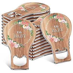 Rtteri 24 Pack Rustic Baby Shower Bottle Opener Favors, Rustic Flower Baby Shower Favors for Girl Bottle Openers Party Favors Souvenirs for Girl Decorations
