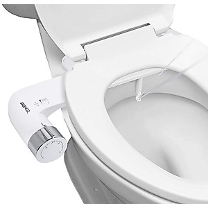 Greenco Slim Bidet Attachment, Hot, Warm, Cold Water Bidet Sprayer Toilet Seat, Bidet Attachment for Toilet, Non-Electric Adjustable Fresh Water Jet, Stainless Steel Flex Hose, Toilet Bidet Attachment