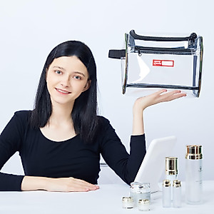 Rough Enough Clear Makeup Toiletry Bag Cosmetic Organizer Large Medicine Pouch with Zipper for Women Travel Accessories Essentials Pouch Toiletries Airport