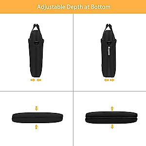 MOSISO Laptop Shoulder Messenger Bag Compatible with MacBook Air/Pro,13-13.3 inch Notebook,Compatible with MacBook Pro 14 2023-2021 A2779 M2 A2442 M1 with Adjustable Depth at Bottom, Black