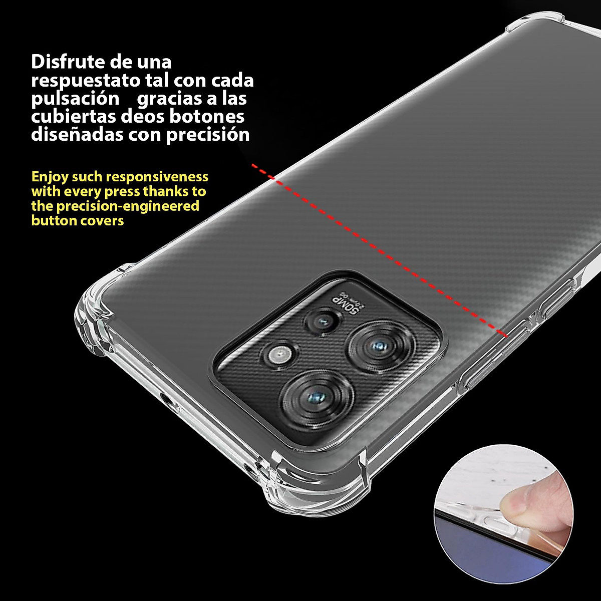 USTIYA Case for Motorola Moto ThinkPhone Clear TPU Four Corners Protective Cover Transparent Soft