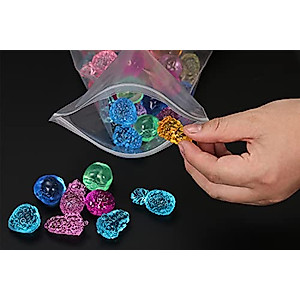 Foopama 200 PCS 1.5" x 1.5" Thick Small Clear Zip Poly Lock Plastic Bags Seal Reclosable Zip Bag Durable 2.4 Mil Jewelry Earrings Necklace Ring Coin Beads Pill Zipper Bags