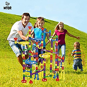 WTOR 216PCS Marble Run Super Set - Marble Maze Game Educational Learning Building Blocks Toys Gift for Boys Girls Kids Children