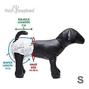 Paw Inspired 32ct Disposable Dog Diapers | Female Dog Diapers Ultra Protection | Diapers for Dogs in Heat, Excitable Urination, or Incontinence (Small)