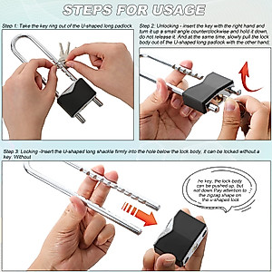 2 Pcs Long Shackle Padlock with Key Solid Brass Removable Adjustable Length Shackle for Gates, Cabinets, Motorcycle, Bike Lock (Red,2 Inch Wide)