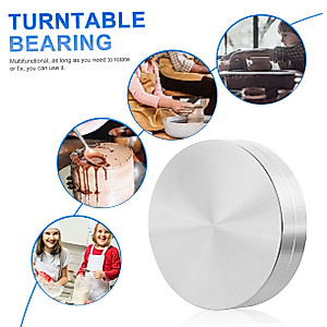 BIUDECO 2pcs Turntable Base Cake Baking Bearings Hardware for Lazy Susan Cake Stand Dessert Decorative Serving Tray Rotating Tray Bases Double Layer Turntable Rack to Rotate Aluminum Alloy