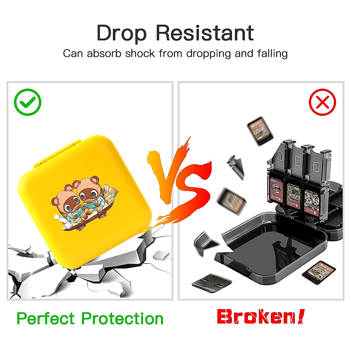 UFOPETIE Card Case for Nintendo Switch Game Card,Compatible with Nintendo Switch Case Animal Crossing Theme,Game Case for Animal Crossing Cards,for Switch Accessories-Thumb Grip 2PCS-Fishing Break