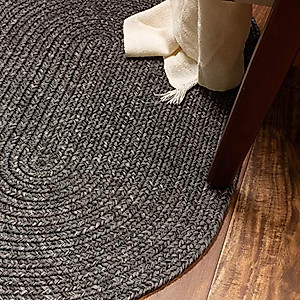 Indoor Outdoor Braided Rug Kitchen Reversible Washable Area Rug, 2' x 3' Gray Mix