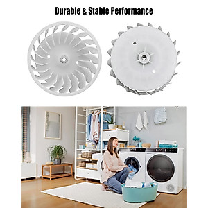 Dryer Blower Wheel Fan Replace DC67-00180B Fit for Samsung Dryer DV419AEWXAA0002 DV231AEWXAA0001 DV330AGW/XAA DV419AEUXAA0000 DV5471AEP/XAA-01 Replace DC67-00180A, 2310018, AP5324177