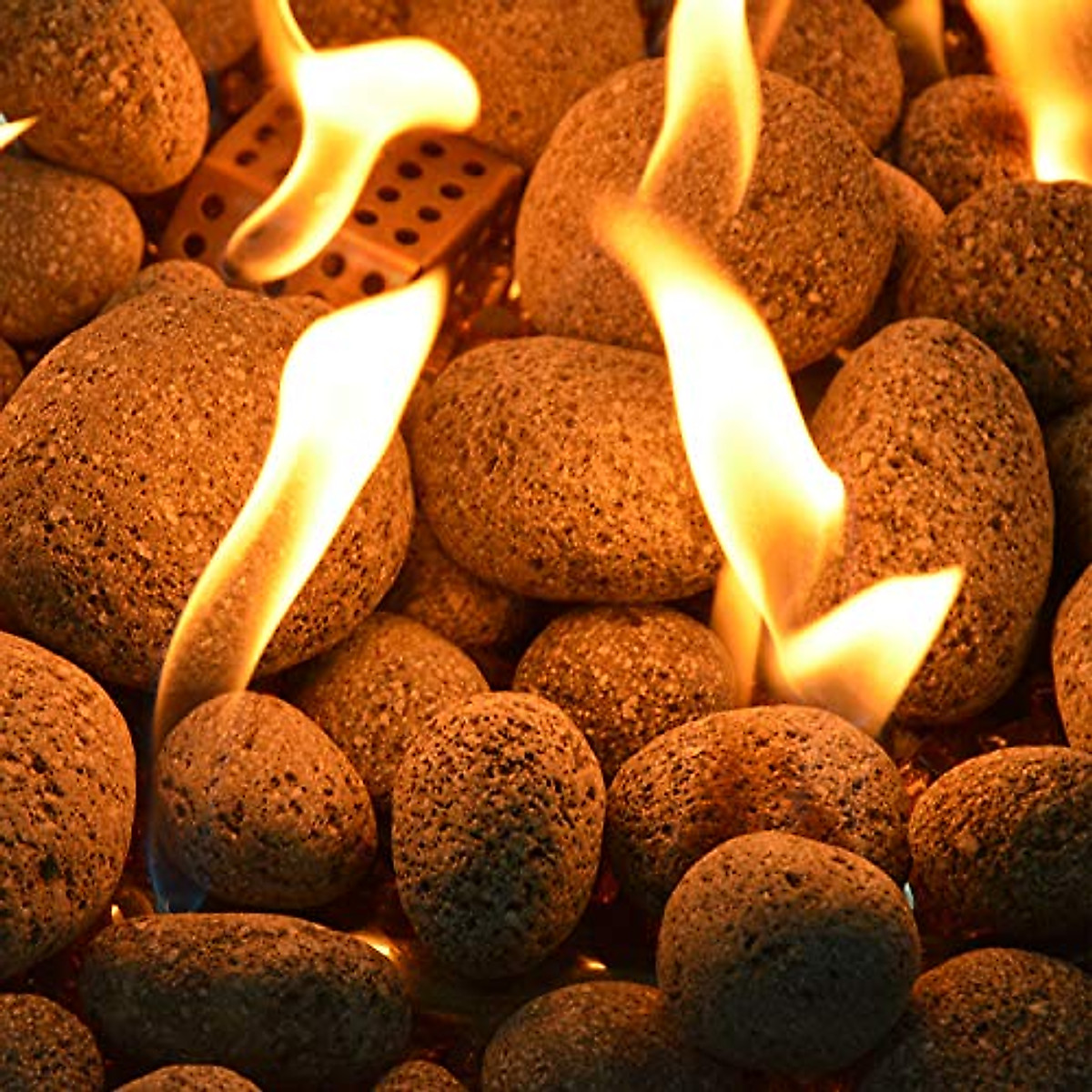 Stanbroil Tumbled Lava Rock Pebbles for Indoor or Outdoor Gas Fire Pits and Fireplaces - 10 pounds(1"-2")