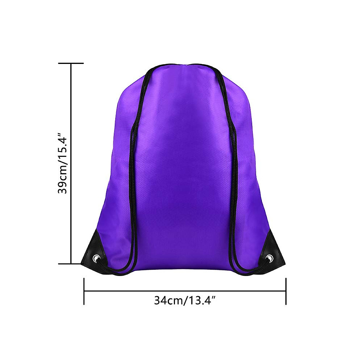 FEPITO 22 Pack Drawstring Bags String Backpack Bulk School Backpacks for Gym Traveling (Purple)