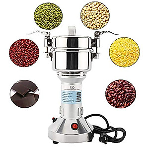 HighFree 150g Electric Grain Grinder Mill, 110V 2500W High Speed Electric Pulverizer Herb Grain Spice Coffee Seeds Rice Corn Pepper Cereal Powder Machine for Kitchen, Food Store