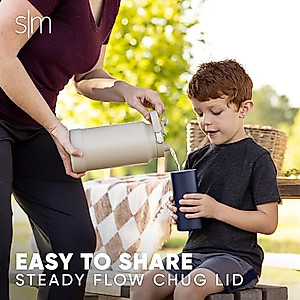 Simple Modern Trek Pivot | Half Gallon Water Bottle Jug with Handle & Boot | Interchangeable Straw & Chug Lids | Large Insulated Stainless Steel | Sports Camping Outdoors | 64oz, Bellini