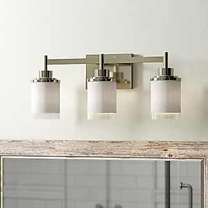 Eidonta 4 Pack White Linen Frosted Glass Lamp Shade Covers, 5.9in Height, 3.9in Diameter, 1.65in Fitter, Cylinder Light Fixture Lampshade, Glass Shade Replacement Globe for Chandelier Wall Sconce