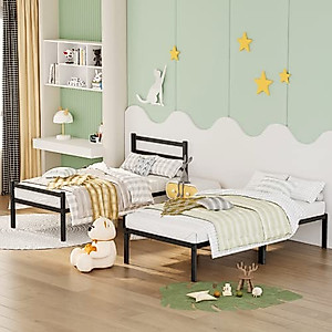 FEMOND Twin Bed Frame, 14 Inch Metal Bed Frame Platform with Storage, Noise Free, Heavy Duty Steel, No Box Spring Needed, Anti-Slip, Easy Assembly (Max Load: 1000lb)