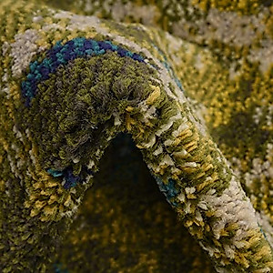 Unique Loom Jardin Collection Colorful, Vibrant, Abstract, Modern Area Rug, 5 x 8 ft, Green/Olive