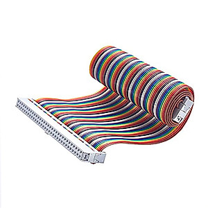 Heyiarbeit 1pcs IDC Rainbow Wire Flat Ribbon Cable 64 Pin 30cm Length 2.54mm Pitch