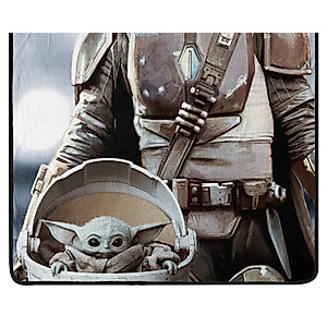 NORTHWEST Star Wars The Mandalorian The Child Never Easy Super Plush Throw Blanket 46" x 60" (117cm x 152cm)
