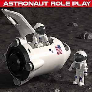 BLOONSY Rocket Ship Toys for Kids | Space Shuttle Toys Model with Astronaut Figures | Space Toys for Kids 3 5 8 10 Years Old