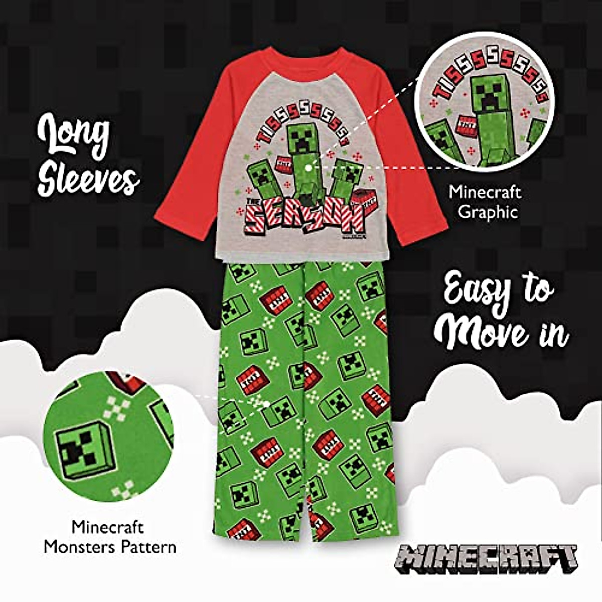 Minecraft Boys' Pajama Set, TISSS The Season, 6