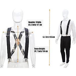 WELKINLAND 2Inch Men's Heavy Duty Suspenders w/Hooks For jeans