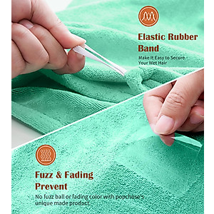 POPCHOSE Microfiber Hair Towel Wrap, Soft Ultra Absorbent Hair Turbans for Women, Fast Hair Drying Towels Lightweight, No Frizz Hair Wrap Towels for Women Wet Hair, Curly, Longer, Thicker Hair