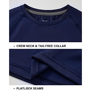 Willit Boys' Compression Shirts Youth Long Sleeve Football Undershirts Kids Baseball Quick Dry Baselayer Navy Blue L