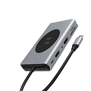 Feilx Ultra-Slim Data USB Hub, USB Type C Hub USB 3.0 Type-C Hub to HDMI Adapter 4K Thunderbolt 5 USB C Hub with TF SD Reader Slot PD