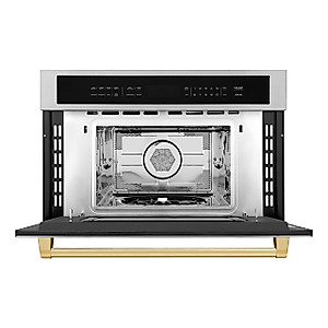 ZLINE Autograph Edition 30” 1.6 cu ft. Built-in Convection Microwave Oven in Stainless Steel and Gold Accents