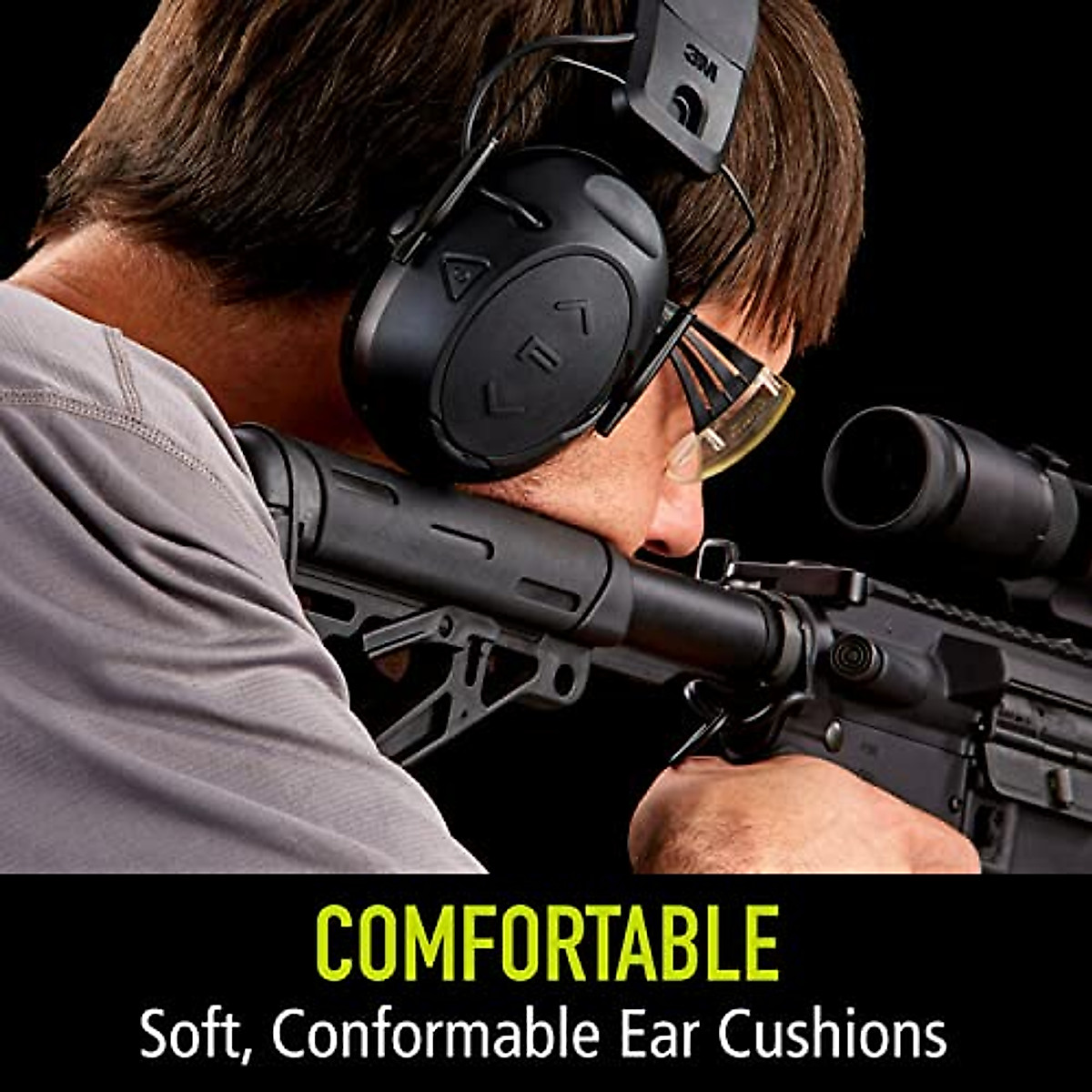 Peltor Sport Tactical 300 Smart Electronic Hearing Protector, Bluetooth Wireless Ear Muffs, NRR 22 dB, Bluetooth Headphones With Recessed Microphone, Ideal For Range, Shooting & Hunting (TAC300-OTH)