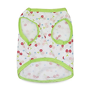 Dog Clothes, 2 Pack Dog Shirts Strawberry Cherry Pattern Lovely Summer Puppy T-Shirt Cat Vest Shirts for Cats Small Dogs (XS:Cherry)