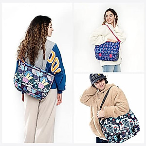 J World New York Terry Cute Messenger Bag for Women Kids School, Black, One Size