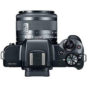 Canon EOS M50 Mirrorless Digital Camera (Black) + EF-M 15-45mm f/3.5-6.3 is STM Lens Bundled with Premium Accessories (32GB Memory Card, Padded Equipment Case and More) (Renewed)