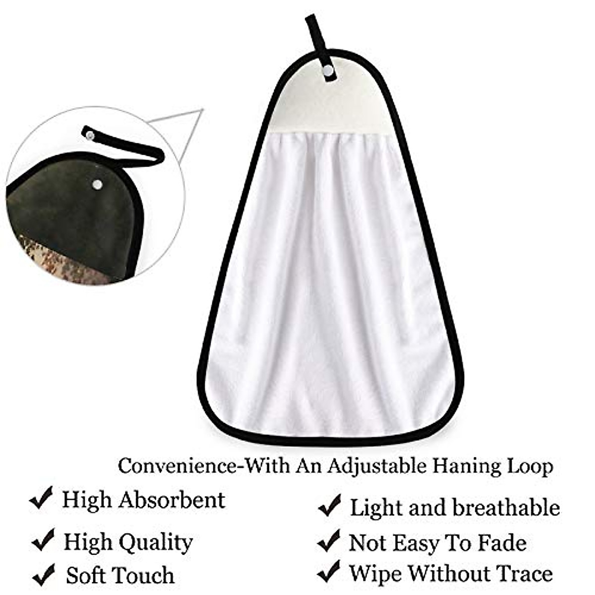 visesunny Fairy Girl with Wing and Butterfly Hand Towel for Kitchen Bathroom Decor Soft Absorbent Cotton Dish Towel with Hanging Loop Botton Cleaning and Drying Washcloth