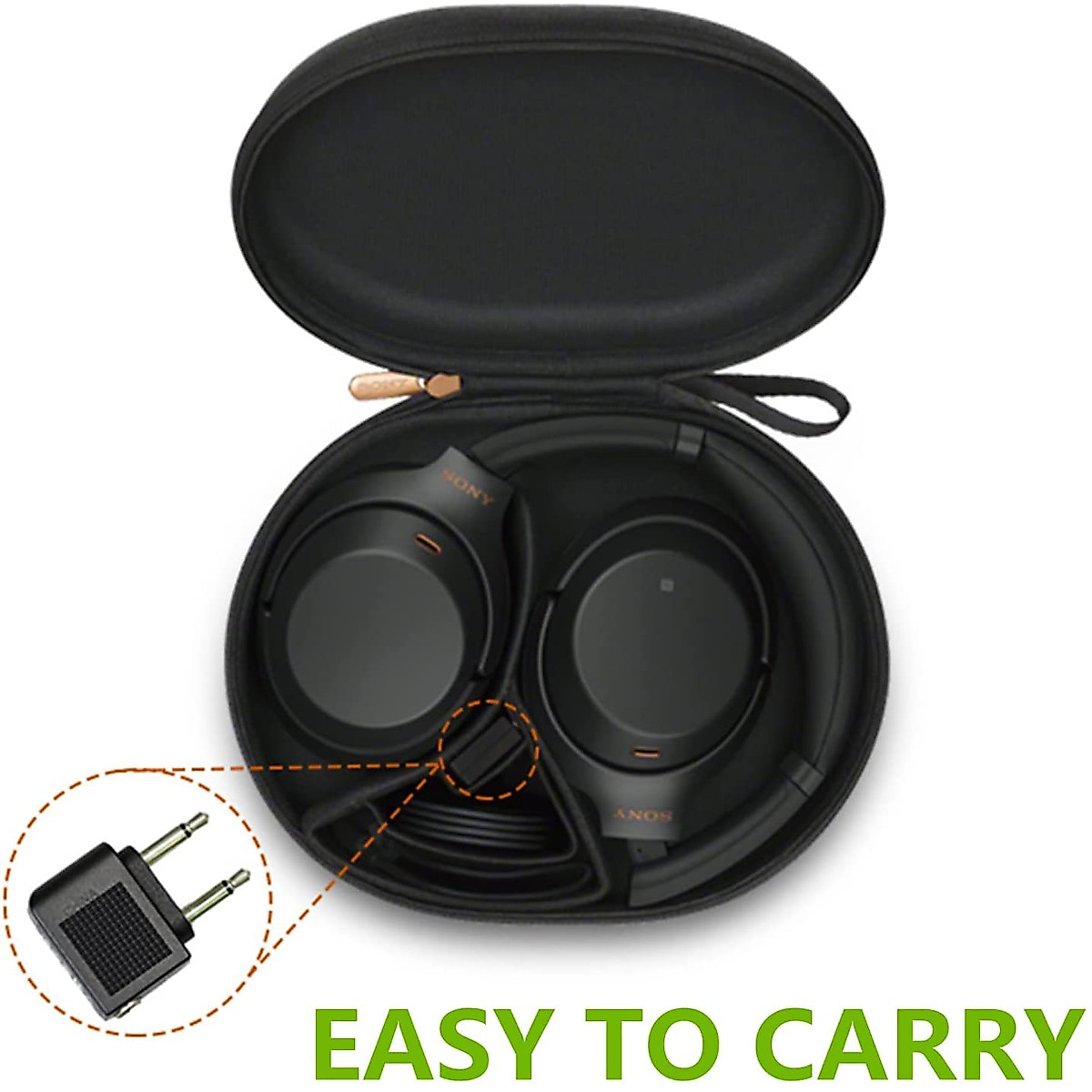 Saipomor Audio Cable and Golden Plated Airline Earphone Adapter Compatible with Sony WH-1000xm5 WH-1000xm4 WH-1000xm3 WH-ch510 WH-ch710n WH-ch700n WH-1000xm Headphones