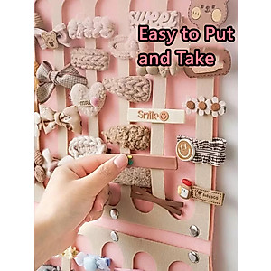 Aiqriwv 2 Pack Hair Bows Holder,Hair Clips Storage Hanger Large Capacity,Hair Bows Organizer Wall Hanging for Girl Room,Hair Accessories Organizer（White）