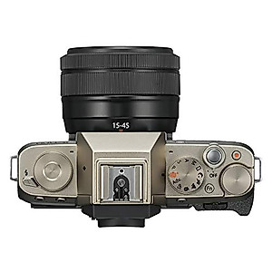 Fujifilm X-T100 Mirrorless Digital Camera w/XC15-45mmF3.5-5.6 OIS PZ Lens - Champagne Gold (Certified Refurbished)