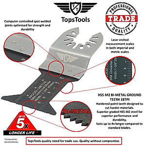 20 x TopsTools FAK20 Fast Fit OMT Mix Blades Compatible with Dewalt Bosch Fein (Non-StarLock) Makita Milwaukee Craftsman Chicago Ryobi Rockwell (HyperLock) Porter Cable Multi Tool Accessories