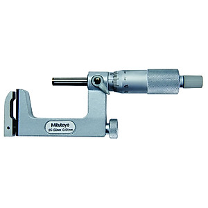 Mitutoyo 117-101 Uni-Mike, Ratchet Stop, 0-25mm Range, 0.01mm Graduation, +/-0.004mm Accuracy