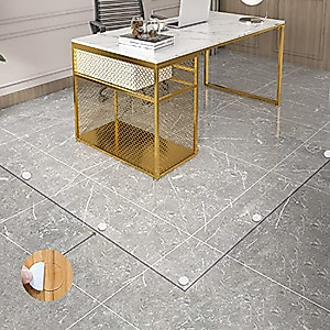 MM MELISEN Glass Floor Mat for Office Chair, Transparent Plastic Non-Skid Waterproof Floor Runners, Indoor/Outdoor Hard Flooring Runner, Heavy Duty Protector, Easy to Cut (55.1x 98.4in/140cm x 250cm)
