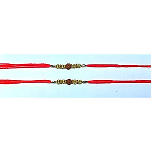 IndiaBigShop Rakhi for Brothers Rudrsha Rakhi Design Rakhi Thread Raksha Bandhan Gift for Your Brother Vary Color and Multi Design Assorted Rakhi- Set of 2