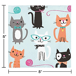 Kitty Cat Birthday Party Supplies - Plates Napkins Banner Bundle (49 Piece)