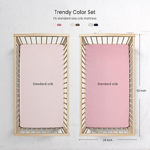 lulumoon Baby Muslin Crib Sheets - Toddler Cotton Fitted Crib Sheets Neutral for Boys and Girls 2Pack